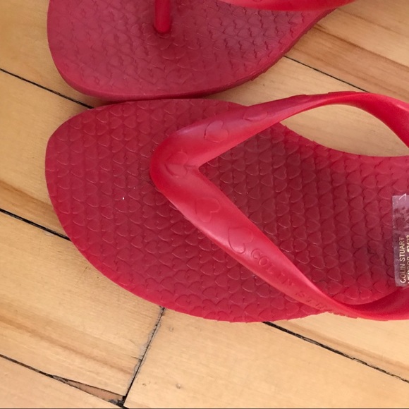 Colin Stuart | Shoes | Colin Stuart Red Thong Sandal 5 Heel 8 Flip Flop ...
